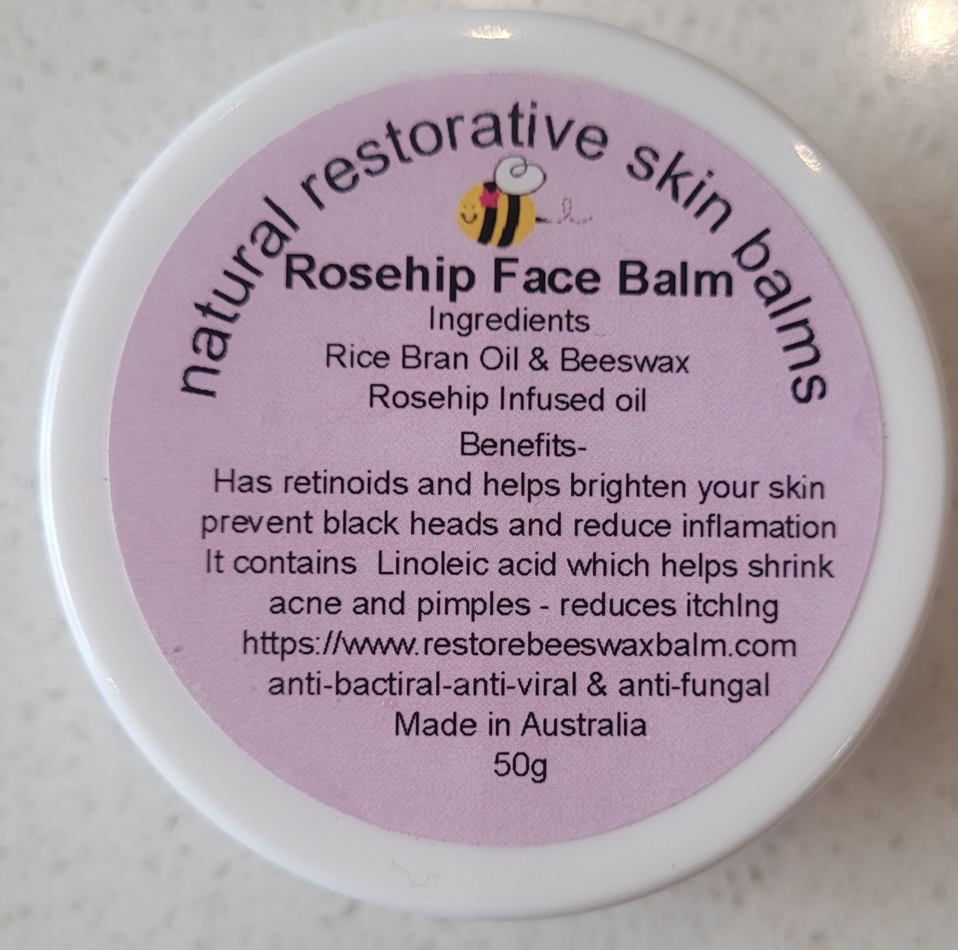 Rosehip Face Balm | Natural Restorative Beeswax Balms